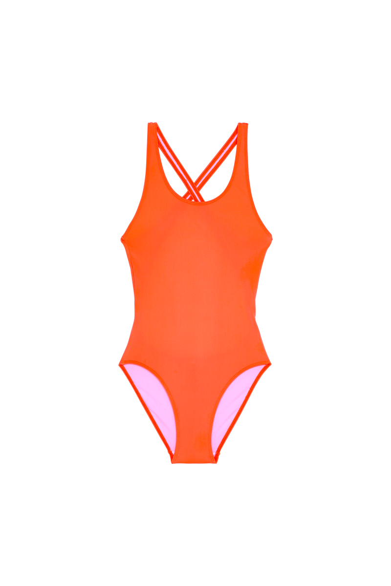Olivia Fluo Orange Swimsuit Shop Now